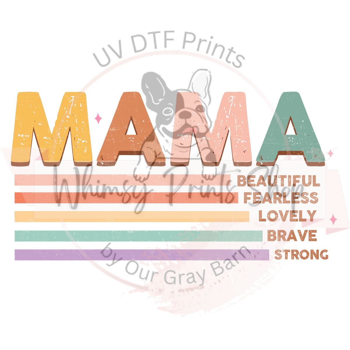 Mama Word Wall- UV DTF – Whimsy Prints Shop by Our Gray Barn