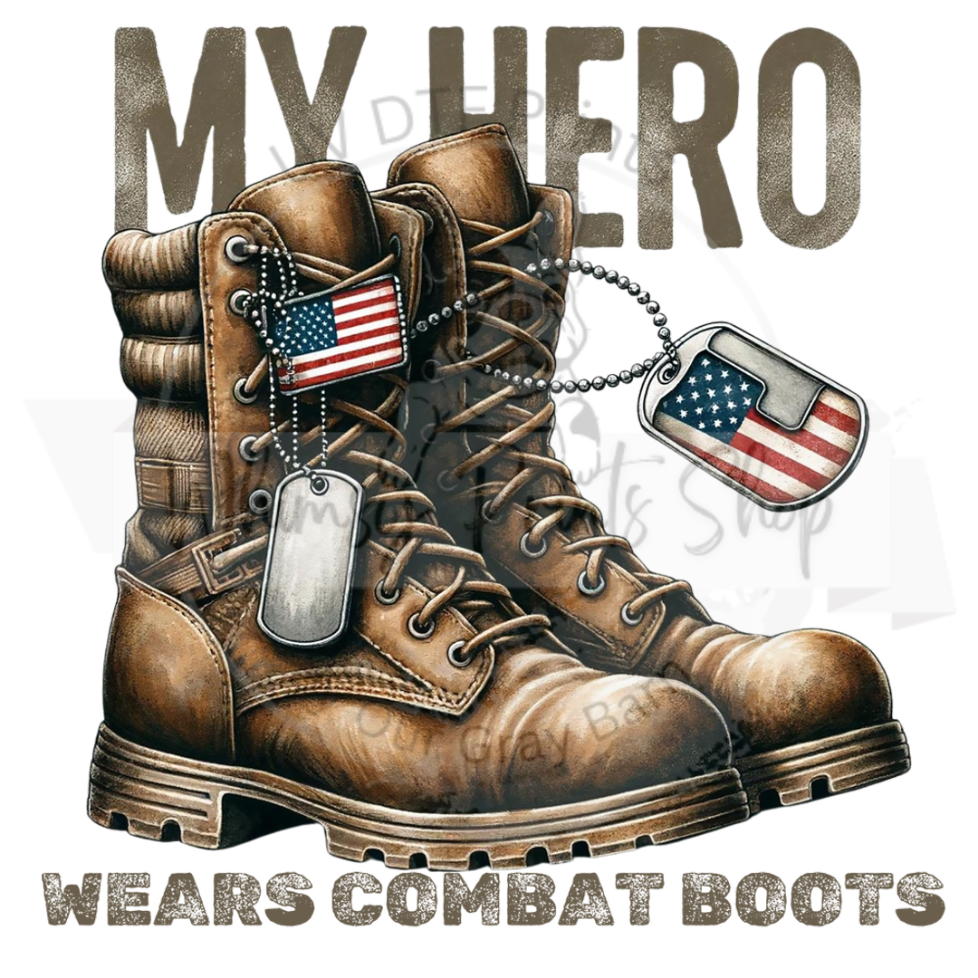 My Hero Wears Combat Boots - UV DTF Decal – Whimsy Prints Shop by Our ...