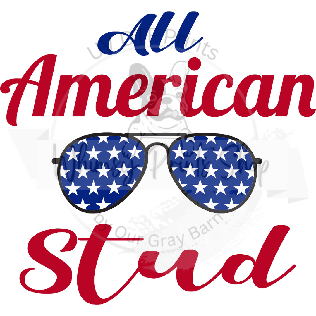 All American Stud - UV DTF Decal – Whimsy Prints Shop by Our Gray Barn